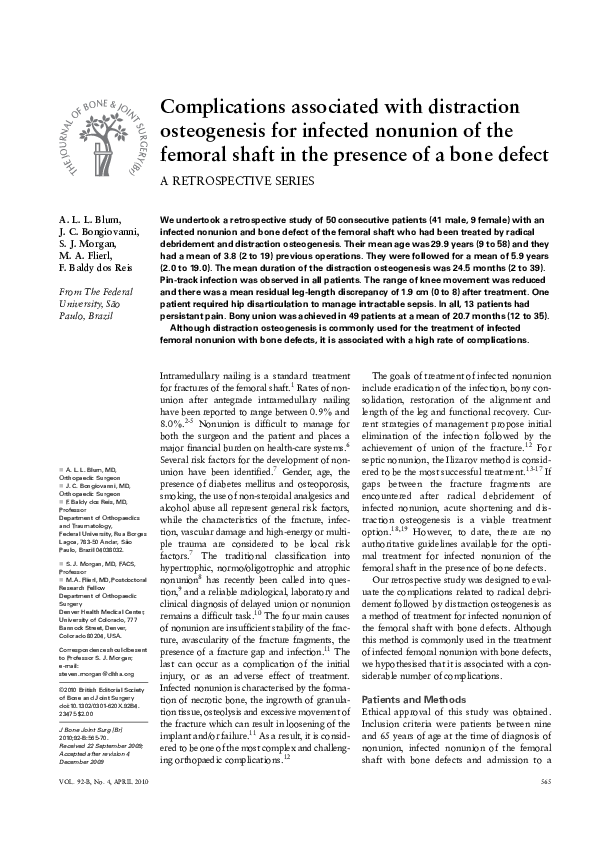 (PDF) Complications Associated with Distraction Osteogenesis | Louis ...