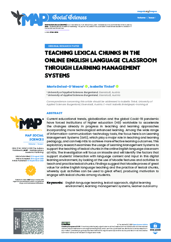 (PDF) Teaching Lexical Chunks in the Online English Language Classroom ...