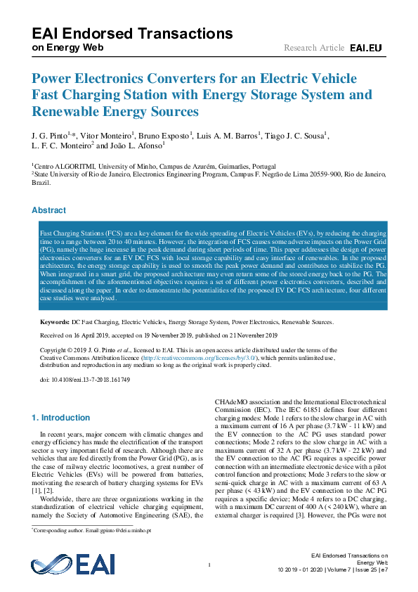 (PDF) Power Electronics Converters for an Electric Vehicle Fast ...