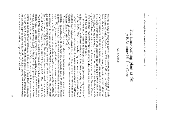 (PDF) The lime burning plant at the Ali Muntar hill in Gaza