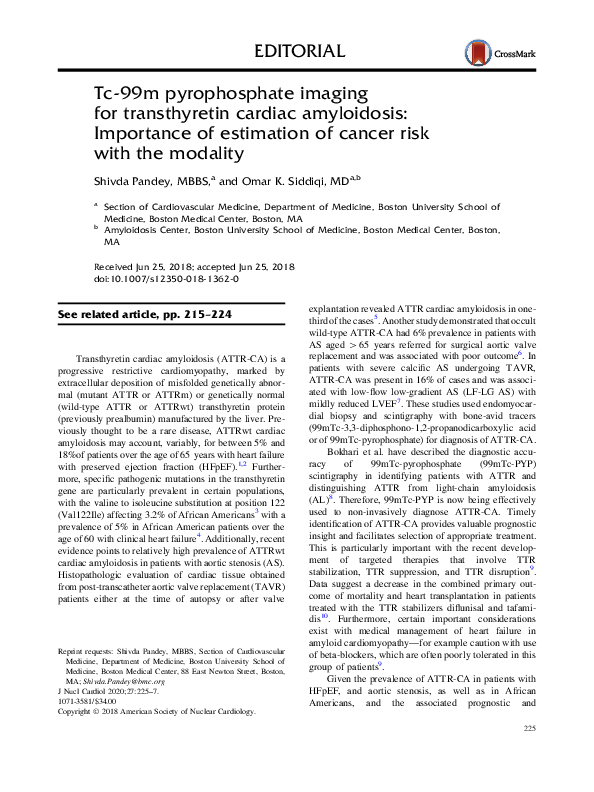 (PDF) Tc-99m pyrophosphate imaging for transthyretin cardiac ...