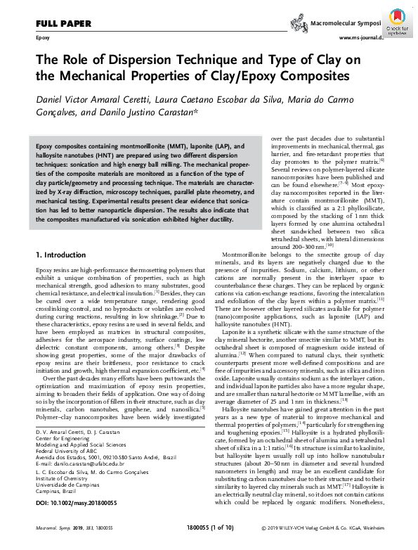 (PDF) The Role of Dispersion Technique and Type of Clay on the ...