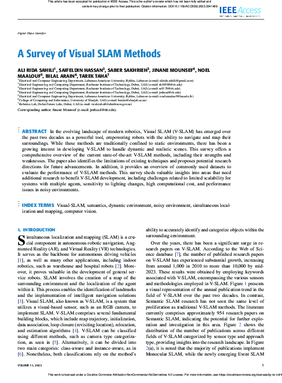 (PDF) A Survey of Visual SLAM Methods