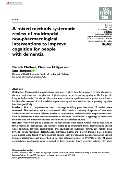(PDF) A mixed methods systematic review of multimodal non ...