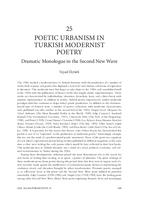 (PDF) Poetic Urbanism in Turkish Modernist Poetry