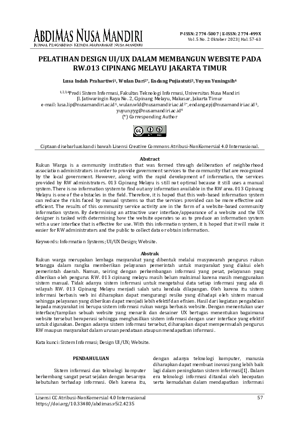 (PDF) Pelatihan Design Ui/Ux Dalam Membangun Website Pada RW.013 ...