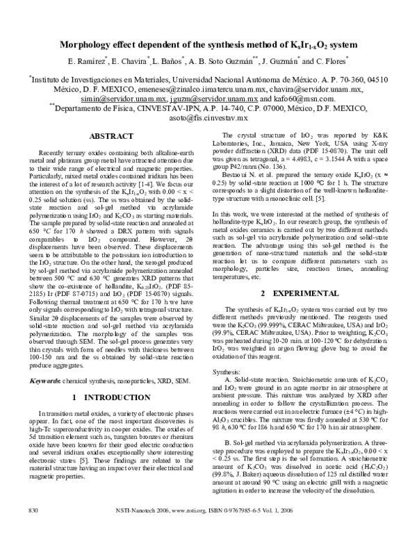 (PDF) Morphology effect dependent on the synthesis method of KxIr1-xO2 ...
