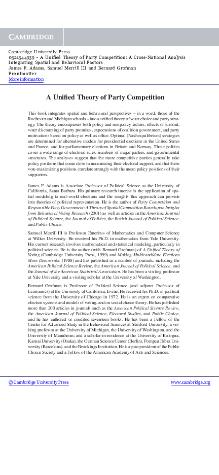 (PDF) A Unified Theory of Party Competition: A Cross-National Analysis ...