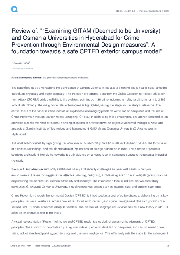 (PDF) Review of: "“Examining GITAM (Deemed to be University) and ...