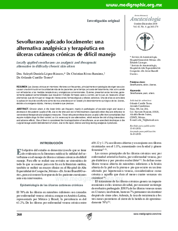 (PDF) Locally applied sevoflurane: an analgesic and therapeutic ...