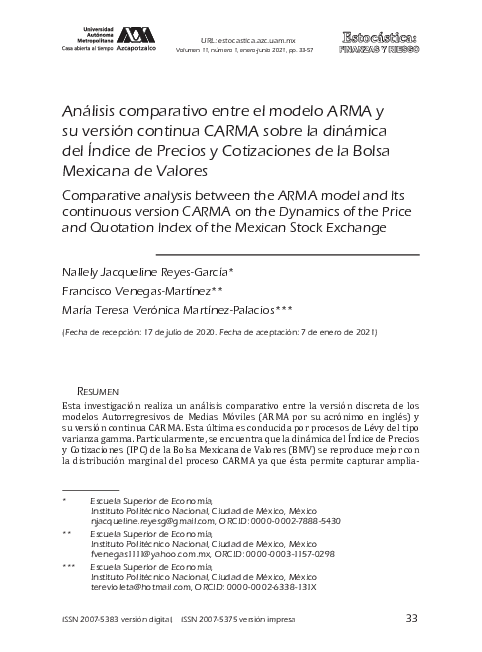 (PDF) Comparative analysis between the ARMA model and Its continuous ...