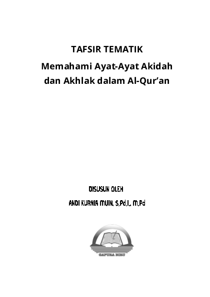 (PDF) TAFSIR TEMATIK- Memahami ayat-ayat akidah dan akhlak dalam al Qur'an