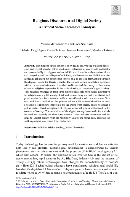 (PDF) Religious Discourse and Digital Society