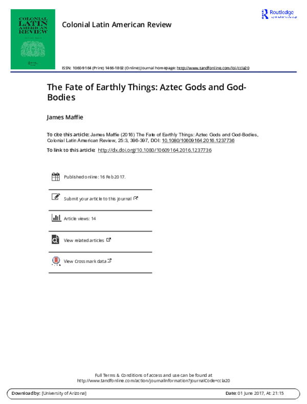 (PDF) The Fate of Earthly Things: Aztec Gods and God-Bodies