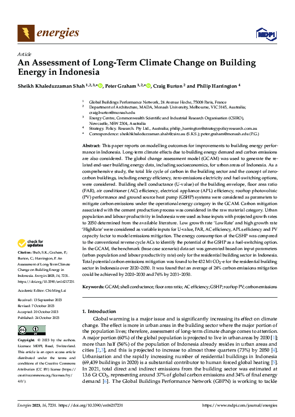 (PDF) An Assessment of Long-term Climate Change on Building Energy in ...