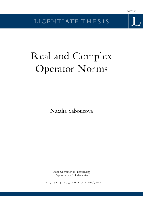 (PDF) Real and complex operator norms