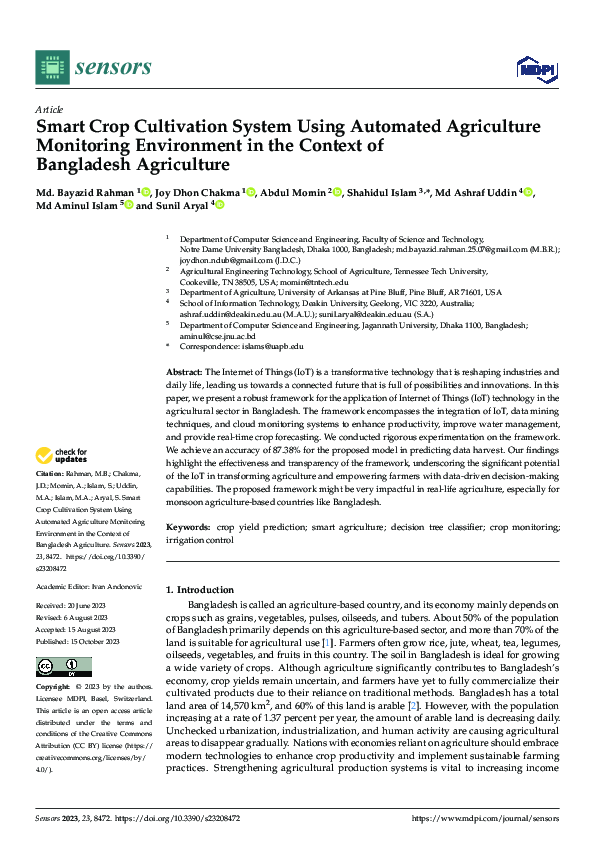 (PDF) Smart Crop Cultivation System Using Automated Agriculture ...