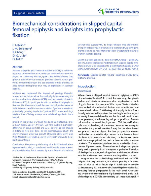 (PDF) Biomechanical considerations in slipped capital femoral epiphysis ...