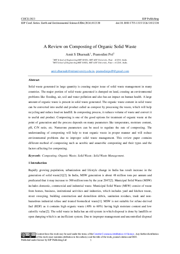 (PDF) A Review on Composting of Organic Solid Waste