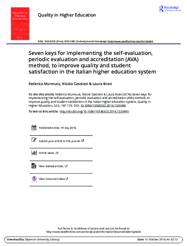 (PDF) Seven keys for implementing the self-evaluation, periodic ...