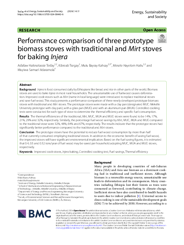 (PDF) Performance comparison of three prototype biomass stoves with ...