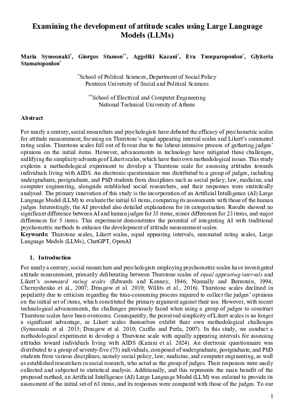 (PDF) Examining the development of attitude scales using Large Language Models (LLMs)