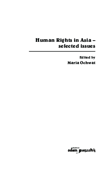 (PDF) Human Rights in Asia – selected issues
