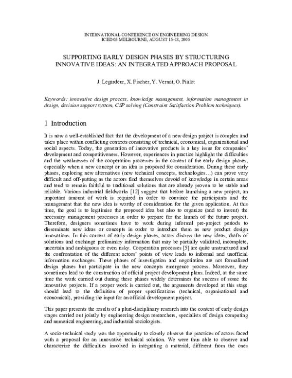 (PDF) Supporting early design phases by structuring innovative ideas: an integrated approach ...
