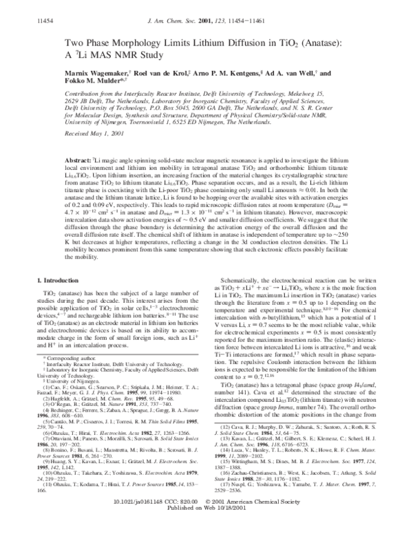 (PDF) Two Phase Morphology Limits Lithium Diffusion in TiO2 (Anatase ...