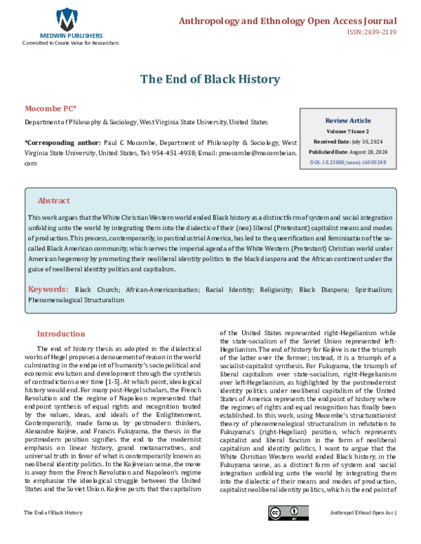 (PDF) The End of Black History