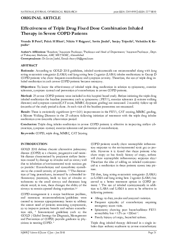 (PDF) EFFECTIVENESS OF TRIPLE DRUG FIXED DOSE COMBINATION INHALED ...