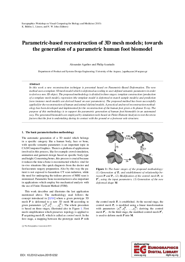 (PDF) Parametric-based Reconstruction Of 3D Mesh Models; Towards the Generation of a Parametric ...