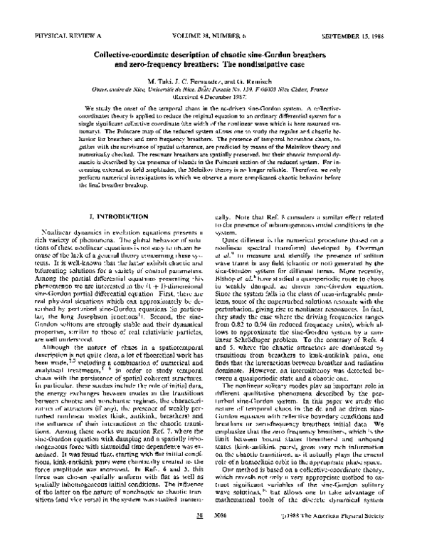 (PDF) Collective-coordinate description of chaotic sine-Gordon ...