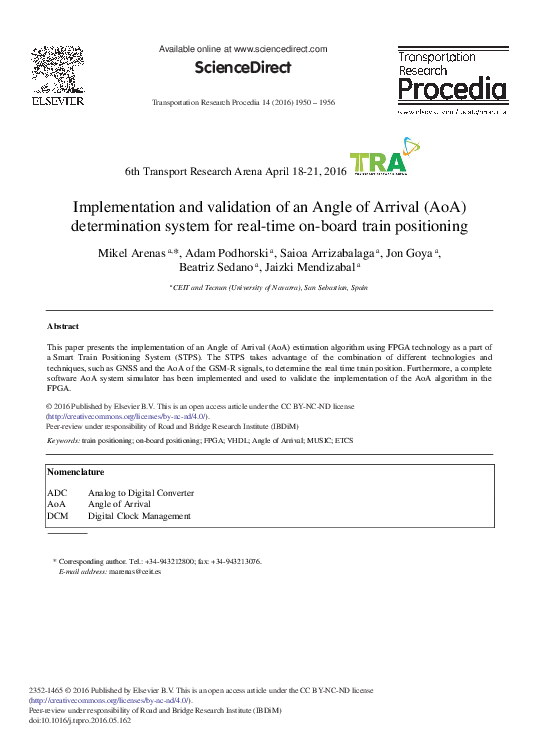 (PDF) Implementation and Validation of an Angle of Arrival (AoA ...