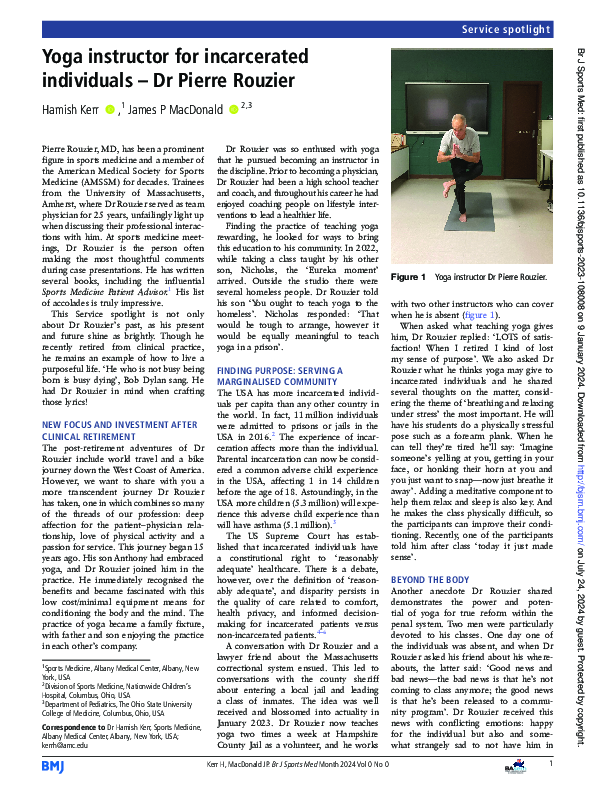 (PDF) Yoga instructor for incarcerated individuals – Dr Pierre Rouzier
