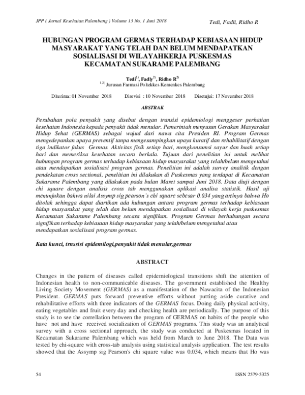 (PDF) Hubungan Program Germas Terhadap Kebiasaan Hidup Masyarakat Yang ...