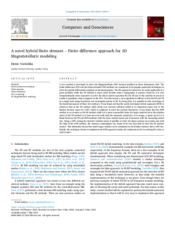 (PDF) A novel hybrid finite element -Finite difference approach for 3D ...