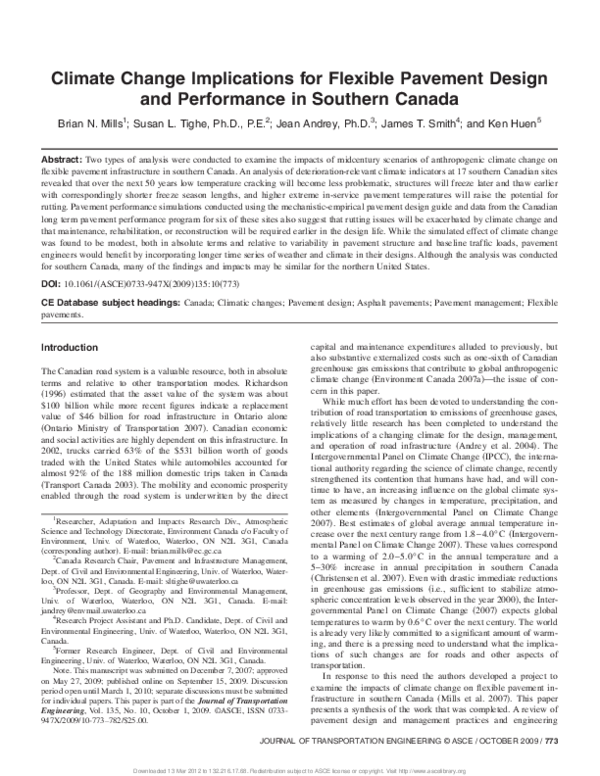 (PDF) Climate Change Implications for Flexible Pavement Design and ...