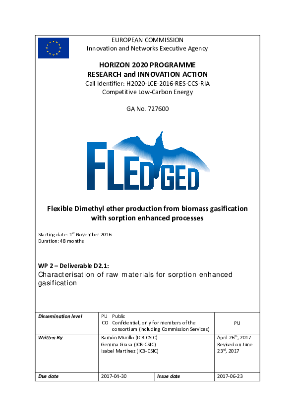 (PDF) FLEDGED WP 2 Deliverable D2.1: Characterisation of raw materials ...