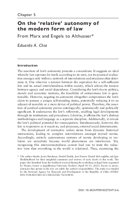 (PDF) On the ‘Relative’ Autonomy of the Modern Form of Law