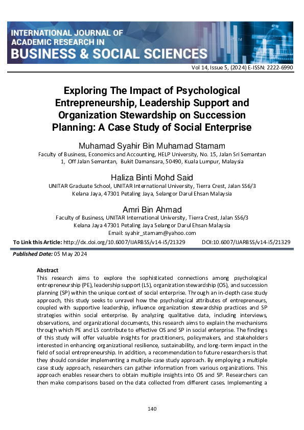(PDF) Exploring The Impact of Psychological Entrepreneurship ...
