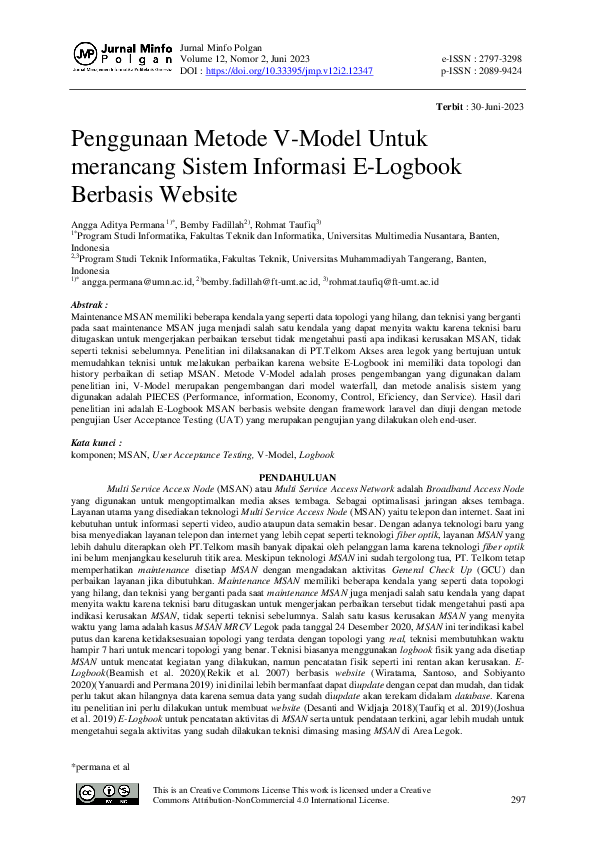 (PDF) Penggunaan Metode V-Model Untuk merancang Sistem Informasi E ...