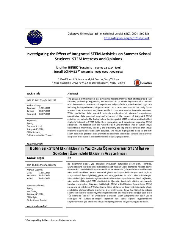 (PDF) Investigating the Effect of Integrated STEM Activities on Summer ...