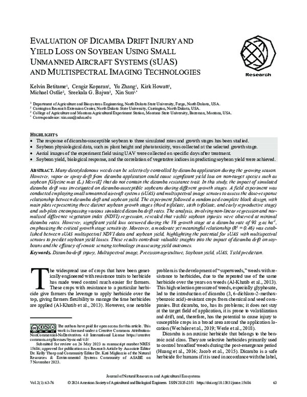 (PDF) Evaluation of Dicamba Drift Injury and Yield Loss on Soybean ...