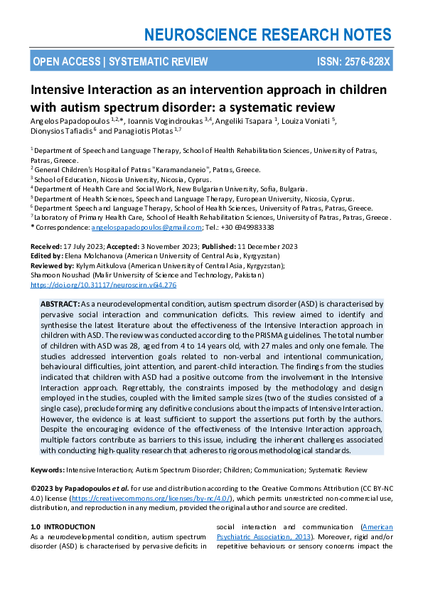 (PDF) Intensive Interaction as an intervention approach in children ...