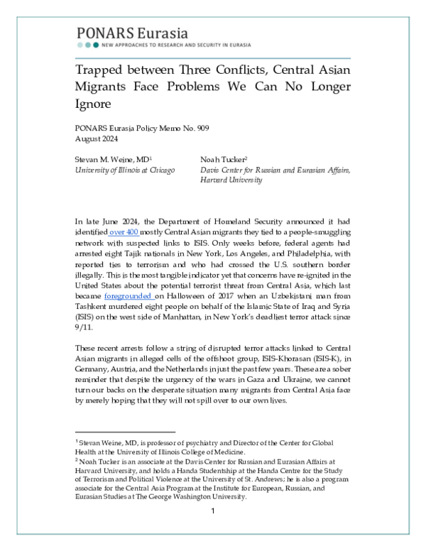 (PDF) Trapped between Three Conflicts, Central Asian Migrants Face ...
