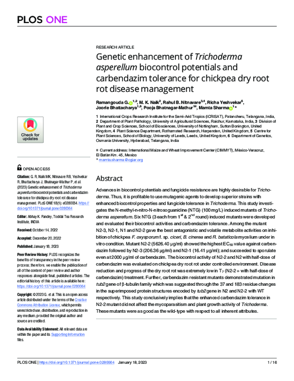 Pdf Genetic Enhancement Of Trichoderma Asperellum Biocontrol Potentials And Carbendazim