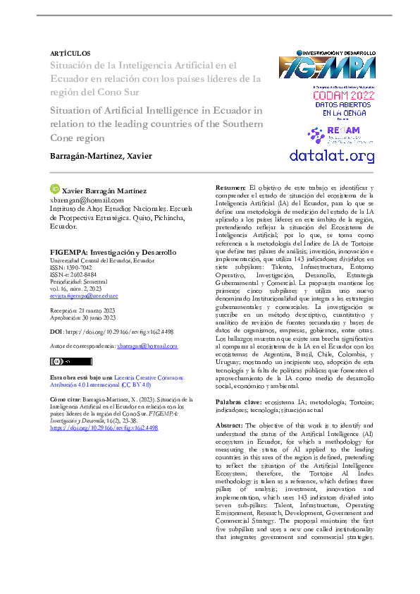 (PDF) Situación de la Inteligencia Artificial en el Ecuador en relación con los países líderes ...