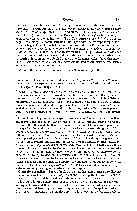 (PDF) Castruccio Castracani: A Study on the Origins and Character of a ...