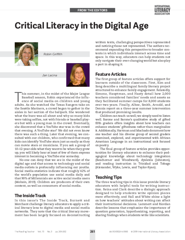 (PDF) Critical Literacy in the Digital Age